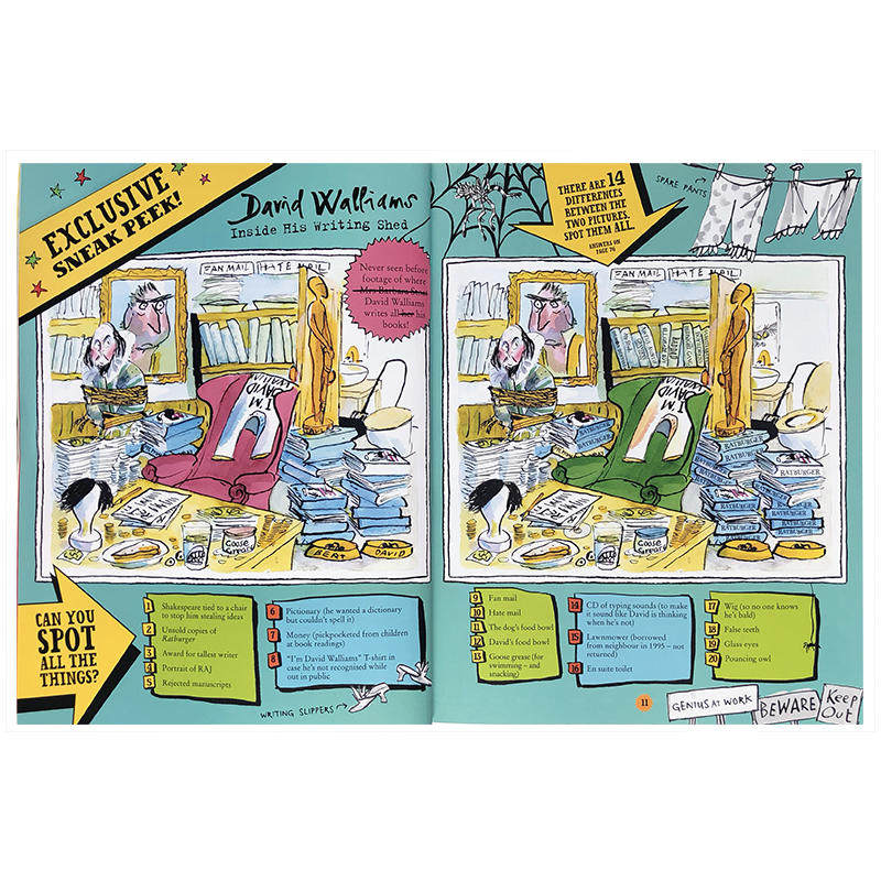 英文原版 The World of David Walliams Book of Stuff大卫的世界彩色插图儿童课外阅读 David ...