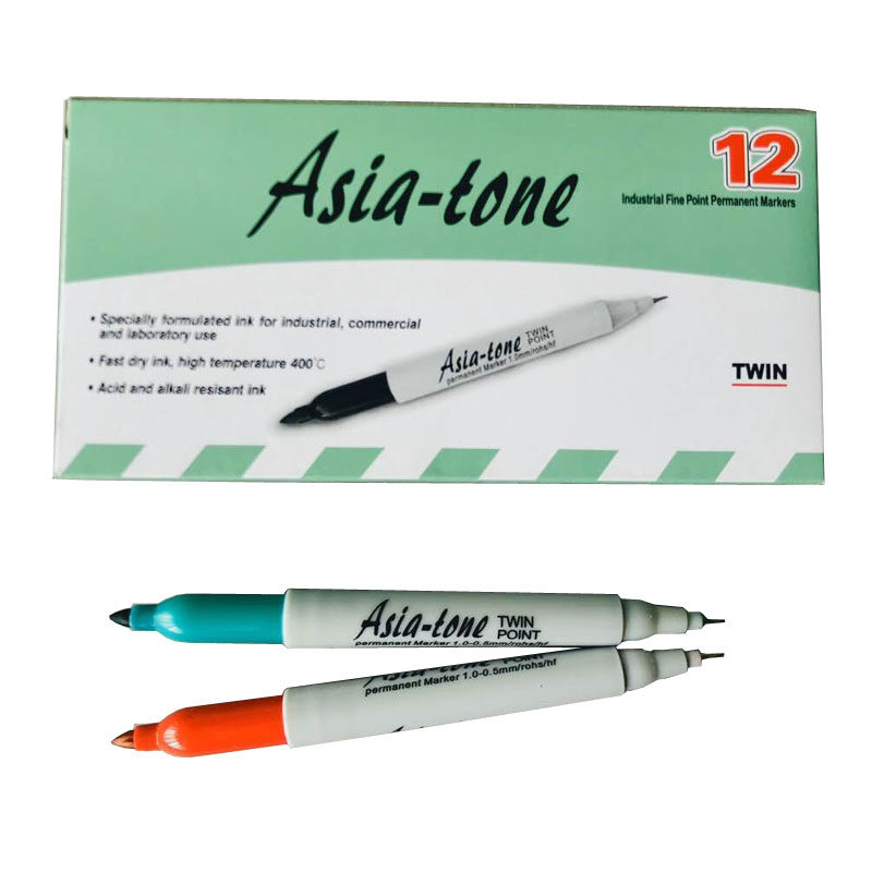 Asia-tone亚通小双头油性记号笔耐酸碱工业标记笔环保记号笔细_虎窝淘