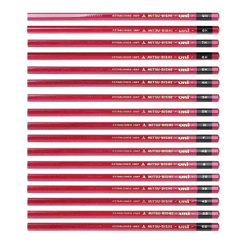 日本Uni三菱1887硬度测试铅笔6B-9H多规格石墨芯美术绘图设计B-2B_虎窝淘