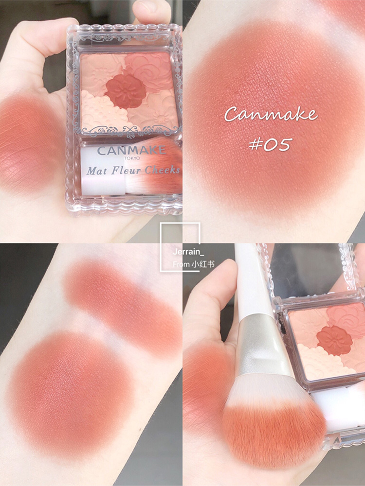 保税！日本井田canmake五色花瓣腮红女高光修容一体盘晒红正品05_虎窝淘