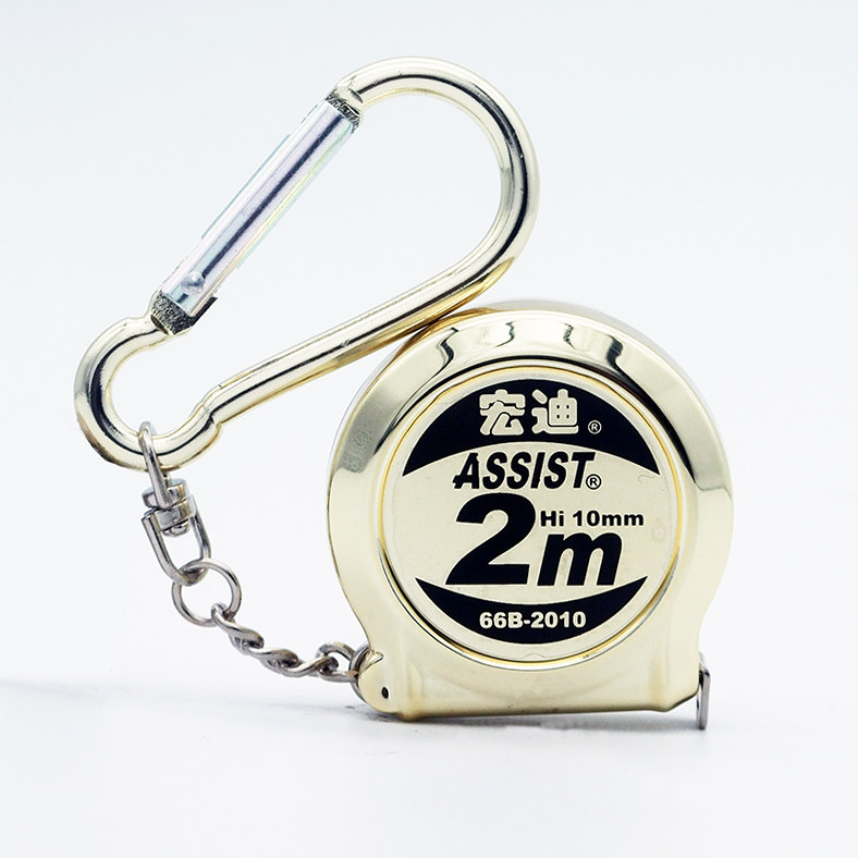 宏迪高档礼品钢卷尺尼龙套膜迷你钢卷尺 2米小卷尺带登山扣钥匙锁_虎窝淘