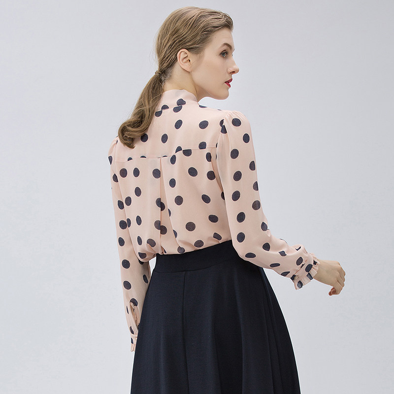 MINZE STYLE/名师路春装新款波点上衣设计感女小众长袖衬衫_虎窝淘