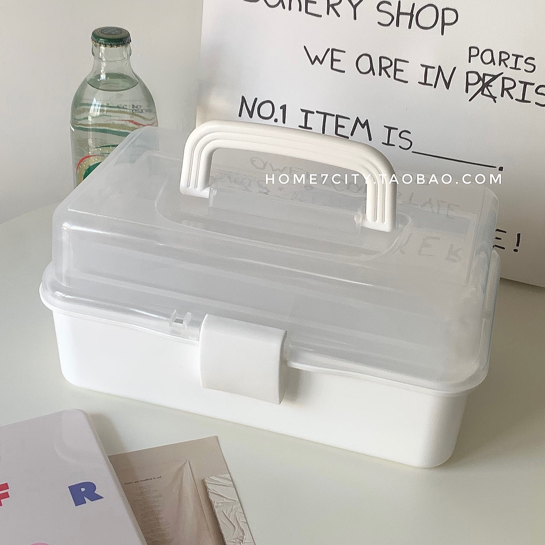 Home7city手提盒桌面收纳盒工具盒大容量美术生工具箱大号小号盒_虎窝淘