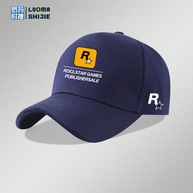 GTA5游戏公司 Rockstar Games周边R星标志帽子棒球帽男女简约鸭舌_虎窝淘