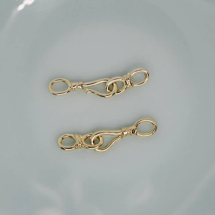 新款14K包金镀金保色自制diy手工串珠珍珠手链饰品收尾链接扣子_虎窝淘