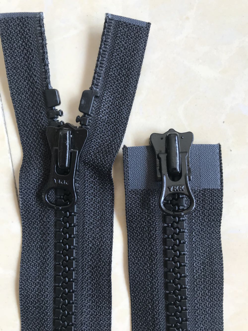 YKK树脂拉链黑色ykk5号8号树脂双开单开尾开口拉链62-150cm_虎窝淘