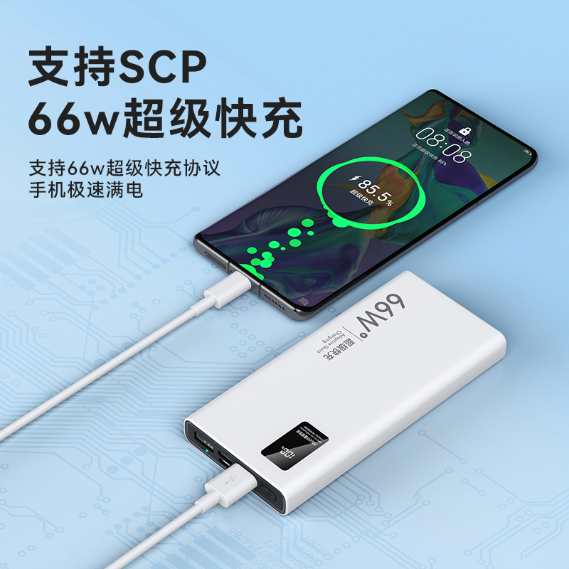 官方旗舰店正品66W超级快充超大容量充电宝20000毫安超薄小巧便携移动电源适用于苹果华为oppo小米vivo专用_虎窝淘