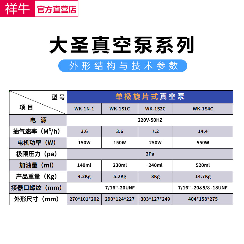 大圣真空泵1/2/3/4升迷你泵变频冰箱维修高真空抽空调真空泵氟表_虎窝淘