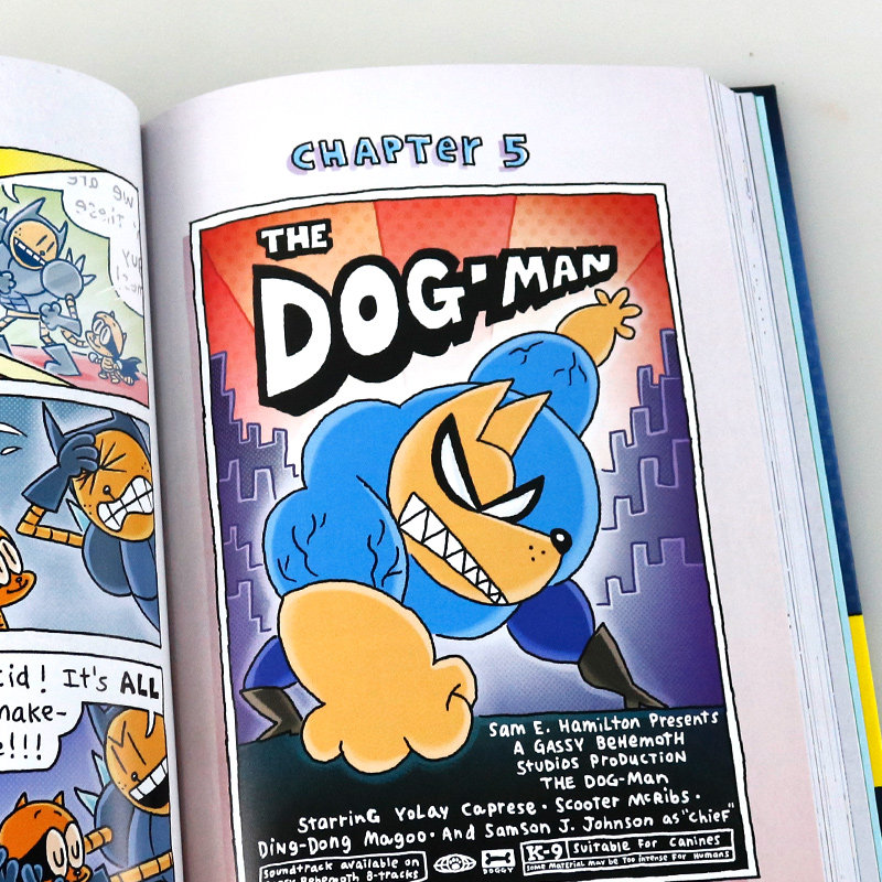 正版包邮神探狗狗的冒险44猫狗大战 Dog Man#4进口原版 Dav Pilkey内裤超人7-10-12岁儿童英语读物小学生阅读搞笑漫画书 ...