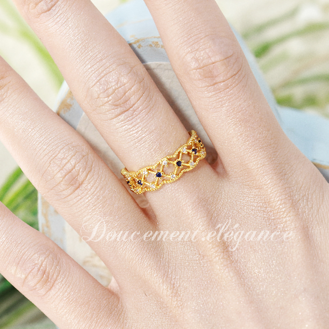 《萤火与繁星》桃奈町agete日系轻奢镀金18k超精致闺蜜小众戒指女_虎窝淘