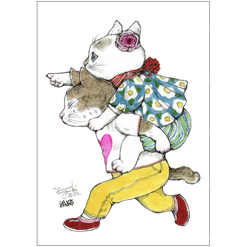 【预售】ヒグチユウコボリスカ—ドブック樋口裕子明信片集：猫咪Boris画师插画日本原装进口_虎窝淘