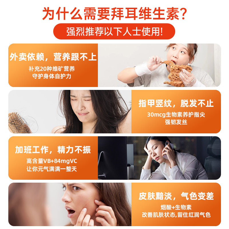 【自营】拜耳Oneaday女士复合维生素C酰胺小粒装补VCVA烟酸160粒_虎窝淘