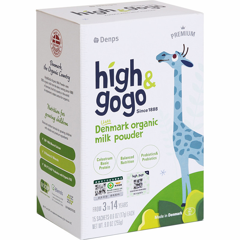 丹麦Denps丹普斯长高高highgogo儿童营养成长有机牛奶粉早餐乳粉_虎窝淘