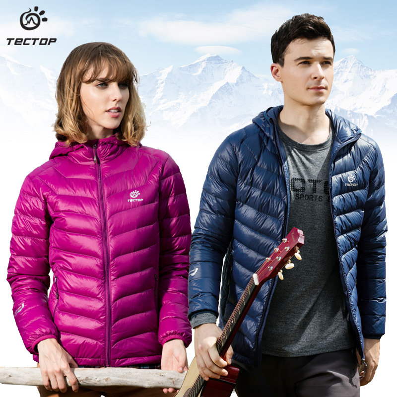 TECTOP探拓户外轻薄羽绒服男女情侣款短款超薄超轻防水连帽外套_虎窝淘