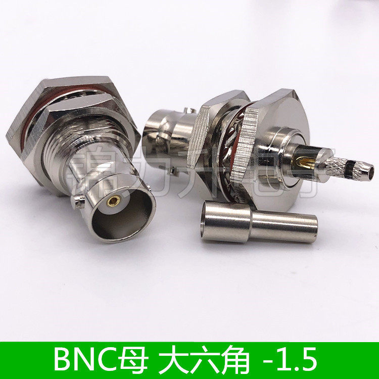 BNC母头接头BNC-KY50-1.5-3开天窗大六角压接Q9母RF射频头连接器_虎窝淘