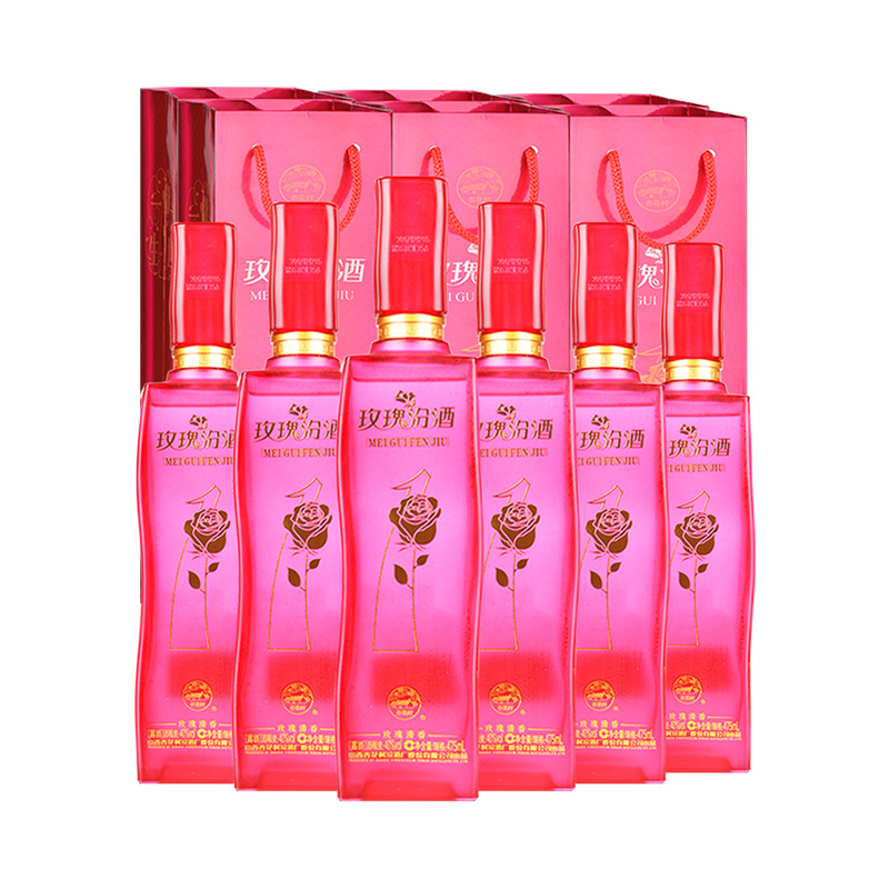 40度露酒国产杏花村山西盒装礼盒6瓶玫瑰475ml白酒
