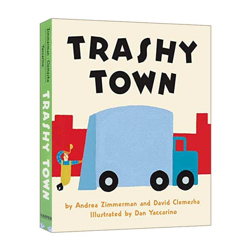 Trashy Town英文原版垃圾镇儿童韵文纸板书绘本 2-6岁英文版进口英语原版书籍_虎窝淘
