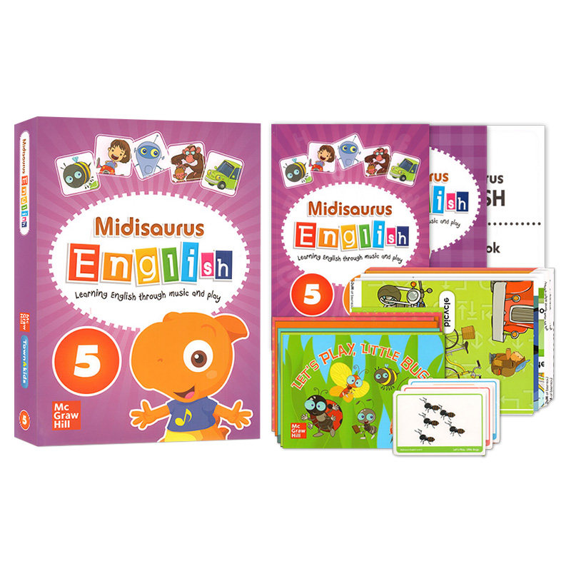 【进口直营】原版进口旧版米迪英语教材 Midisaurus English 5级别麦格劳希尔幼儿启蒙入门培训机构宝宝英文零基础幼儿园早教书_虎窝淘