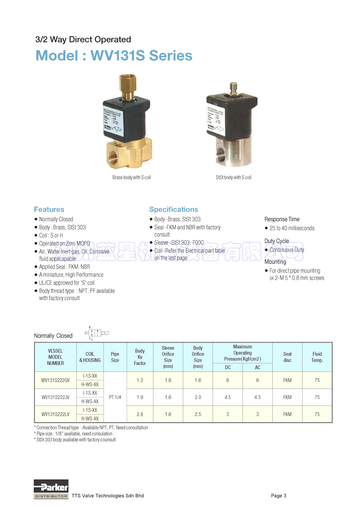美国派克PARKER现货WV121S222NV-H-WS-B7 H-WS-C2 I-1S-Q3_虎窝淘