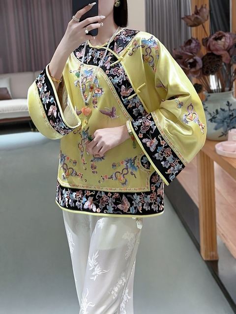 New Chinese -style top butterfly love flower full embroidery improved ...