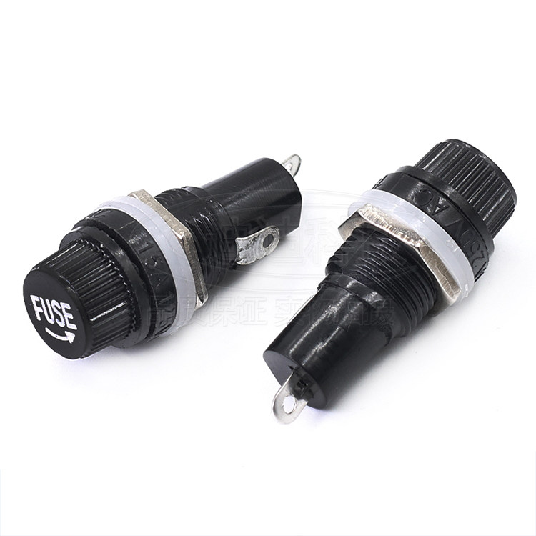 黑色旋钮 FUSE保险座 5*20保险管座 10A/250V保险丝熔断器底座_虎窝淘