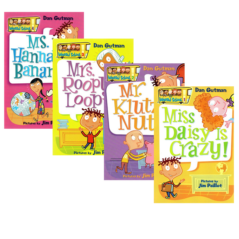 预售 My Weird School疯狂学校英文原版第一季 1-4册校园故事美国小学推荐读物儿童课外阅读初级章节书搞怪校园故事_虎窝淘