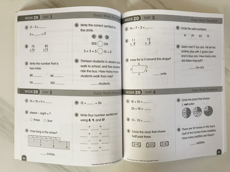 二年级数学英文原版 Evan-Moor Daily Common Core Math Practice Grade 2每日练习系列数学二年级 ...