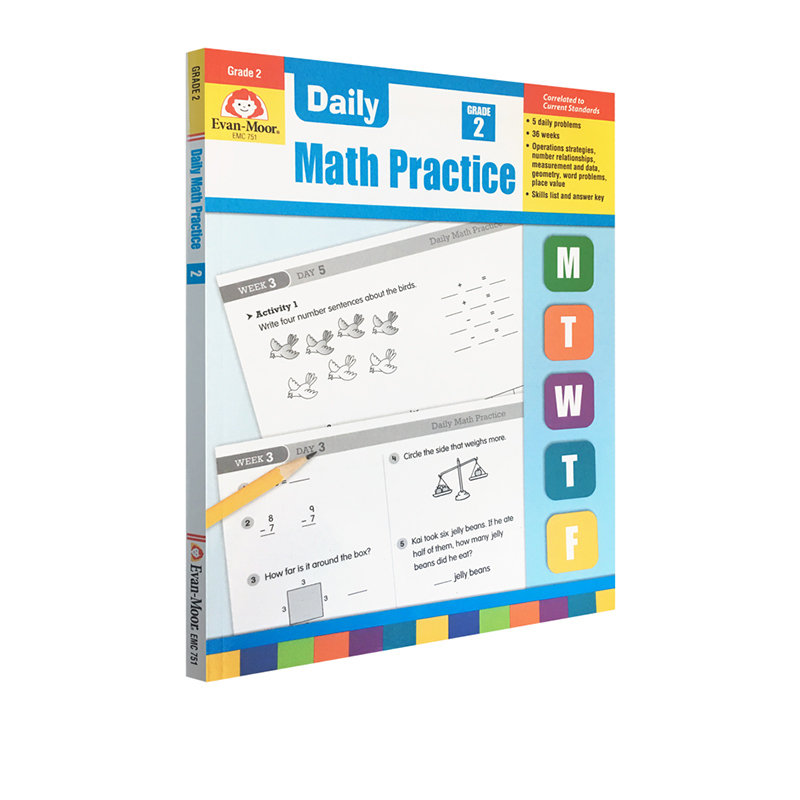 二年级数学英文原版 Evan-Moor Daily Common Core Math Practice Grade 2每日练习系列数学二年级 ...