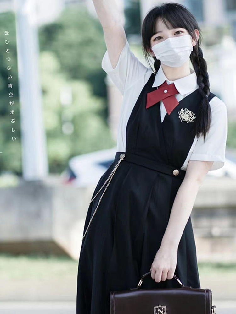 护奶裙JK制服套装正版长裙西装外套春夏衬衫连衣裙班服卡奶裙大码_虎窝淘