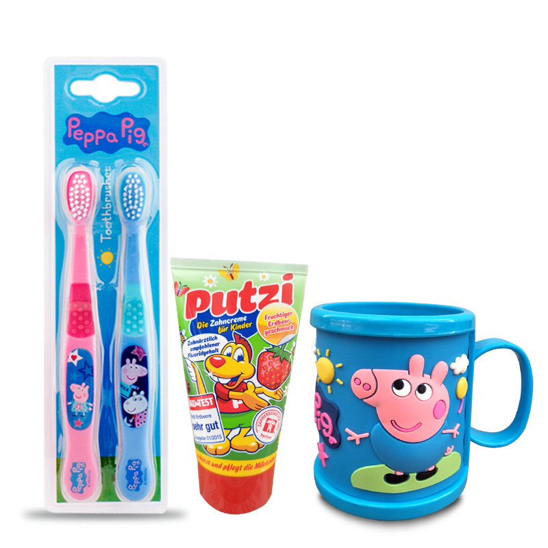 软毛儿童牙刷3-4到-6-7一12岁以上牙杯男孩套装Putzi宝宝牙膏_虎窝淘