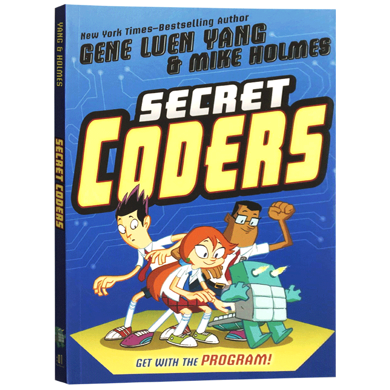 秘密编程者1英文原版 Secret Coders小学科学漫画绘本图画书全英文版 STEM教辅进口原版英语书籍 Gene Luen Yang_虎窝淘