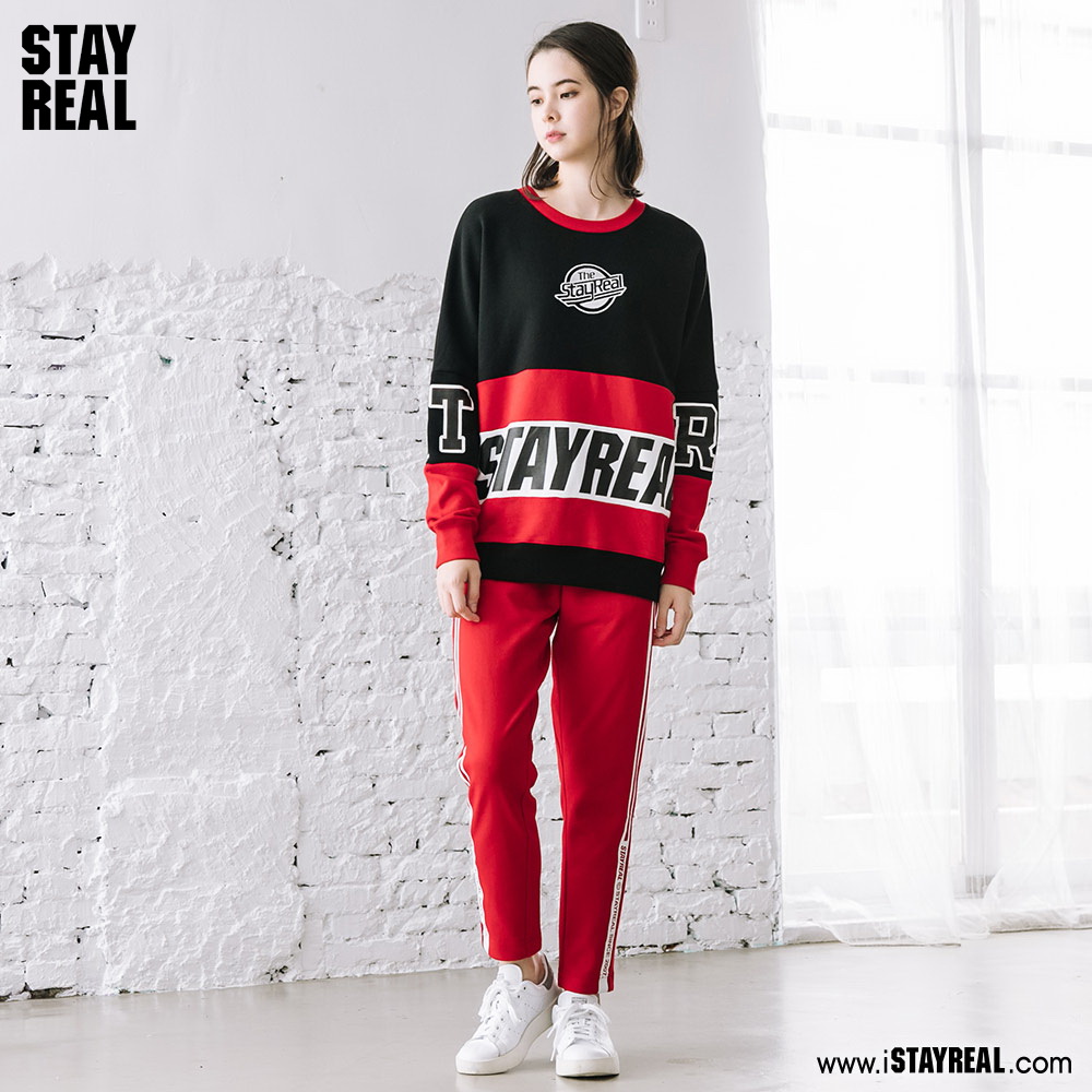 STAYREAL缩口裤休闲潮牌男女无性别ins运动显瘦小脚裤街头简约_虎窝淘