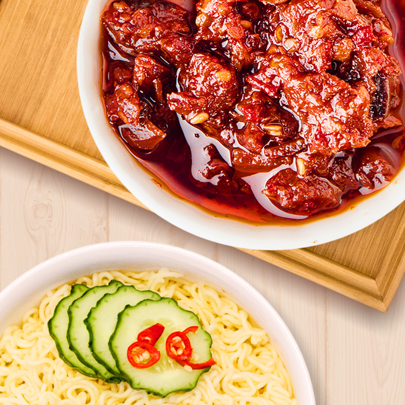 十三村香辣香菇酱湖南特产下饭菜开胃菜拌面酱拌饭调味酱228g*2瓶_虎窝淘