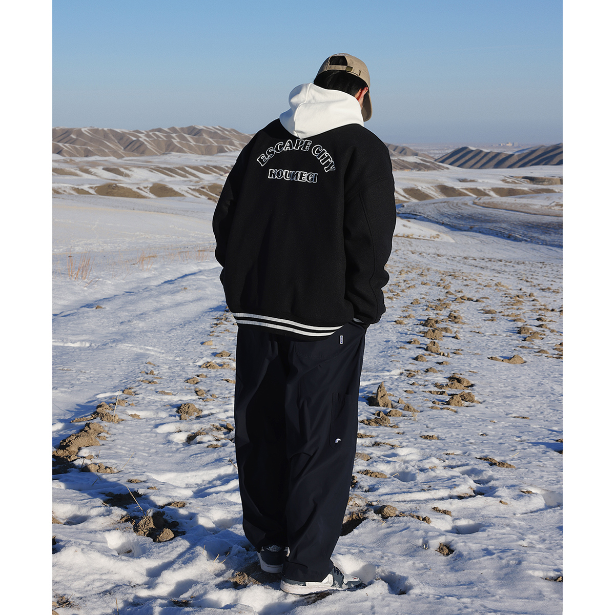 KOUEMGI空味美式复古棒球服男夹棉宽松情侣开衫夹克加厚外套女冬_虎窝淘