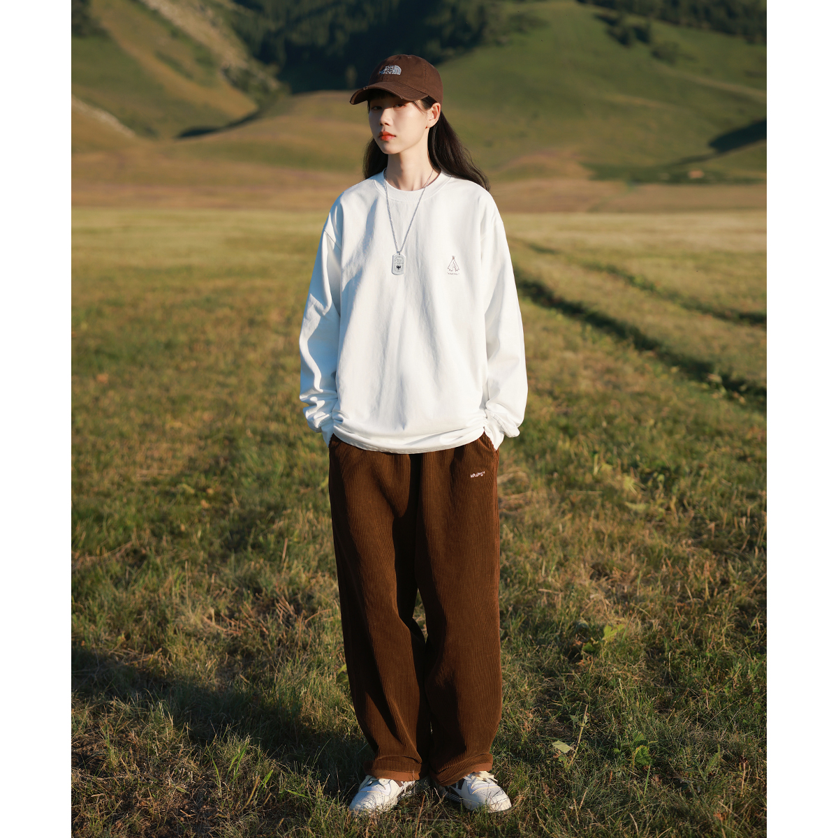 KOUEMGI空味长袖圆领T恤男重磅280g秋季宽松印字母青少年打底衫_虎窝淘