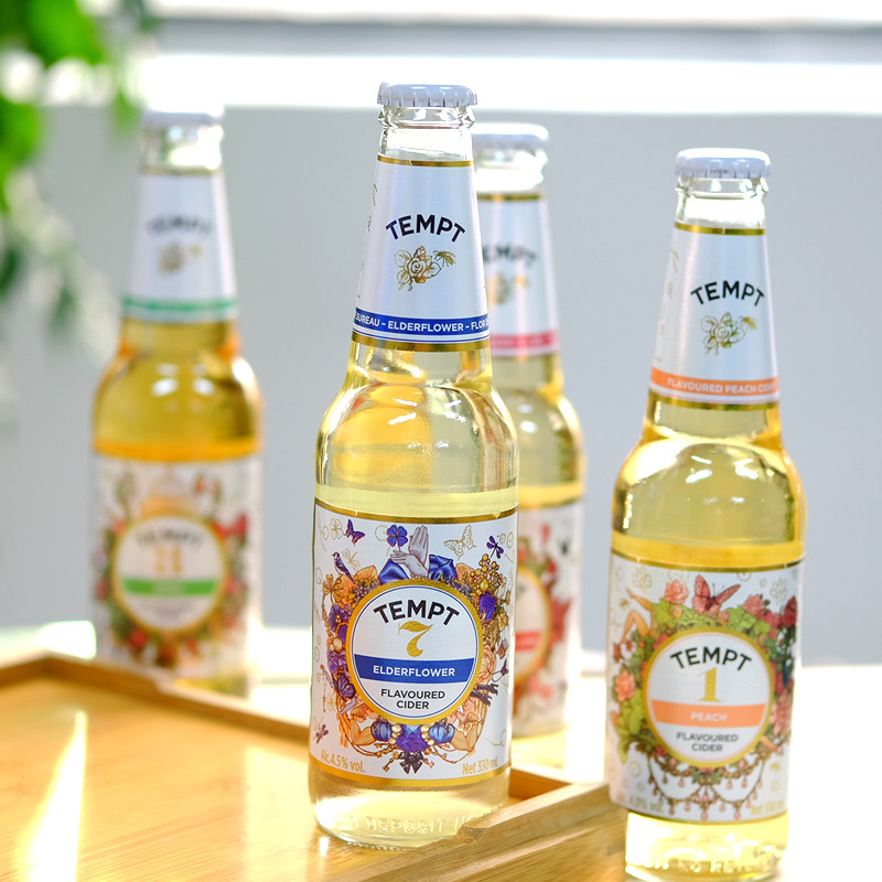 诱惑啤酒tempt7号七号进口接骨木味9号水果啤酒
