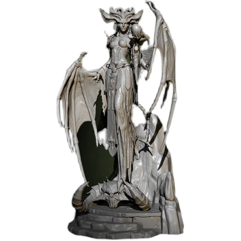 78mm 1/24 ZBBOY监制天魔之母树脂手办女兵人白模 TD-3001_虎窝淘