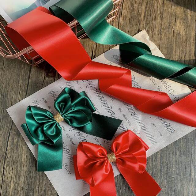 Imported 5.0cm high gloss double-sided ribbon handmade DIY jewelry bow ...