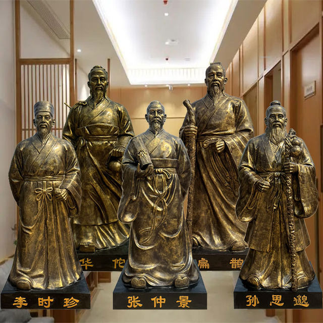 Customized sculptures of Li Shizhen and Hua Tuo, fiberglass Bian Que ...