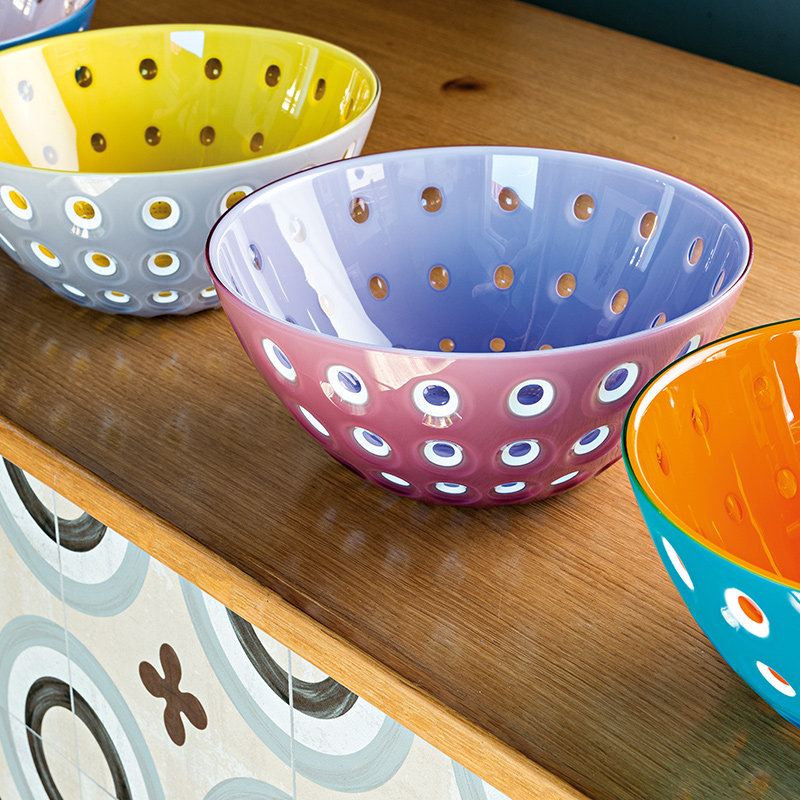 guzzini意大利进口幻影波点碗2件套小号创意可爱潮流水果碗沙拉碗_虎窝淘