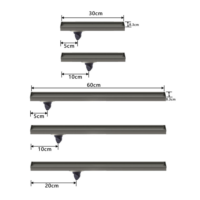 Submarine long side row floor drain, invisible and inlaid with ceramic ...