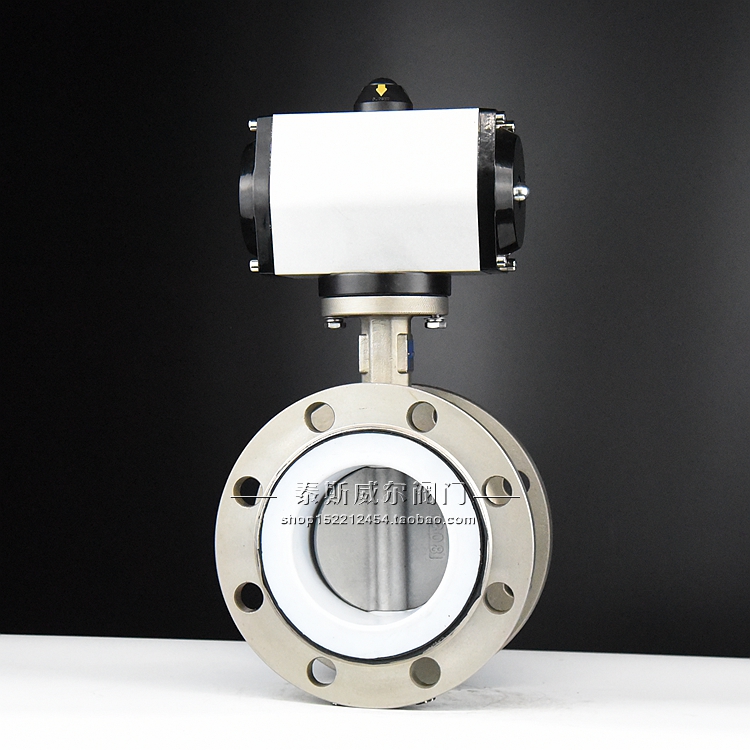 GT气动法兰式不锈钢四氟蝶阀 D641F-16R/D641FR 316不锈钢 CF8M_虎窝淘