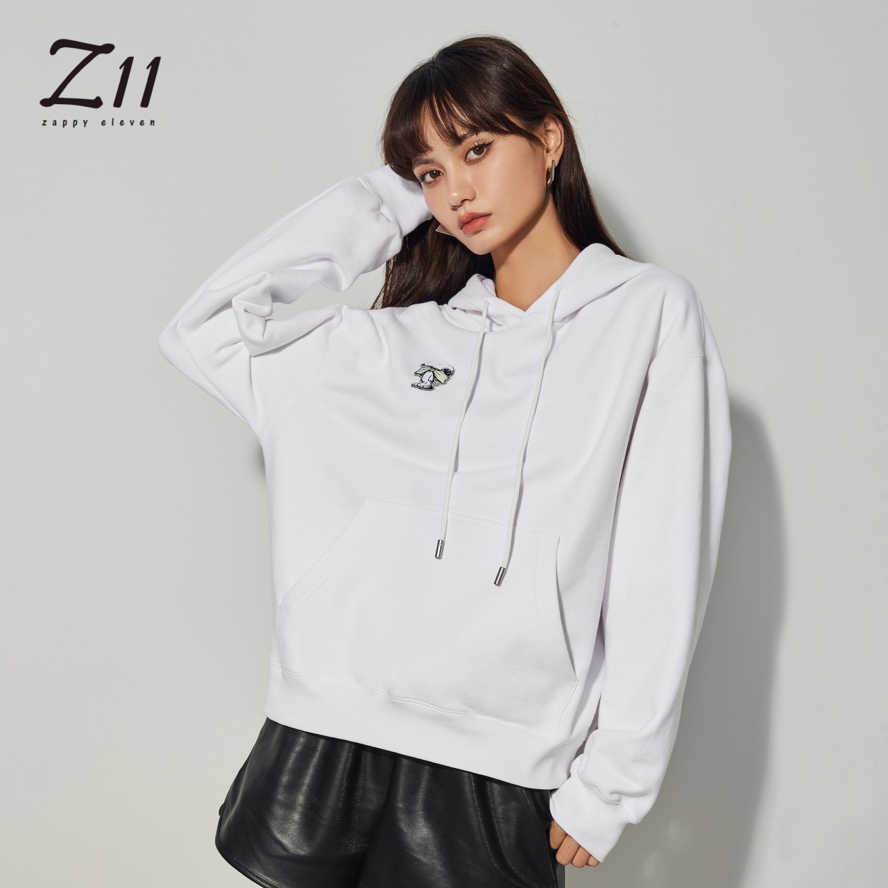 Z11女装商场专柜正品史努比联名卡通图案连帽卫衣DG212 21D_虎窝淘