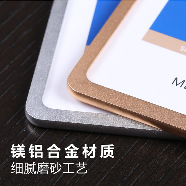 Aluminum alloy work card certificate large card cover with lanyard work ...