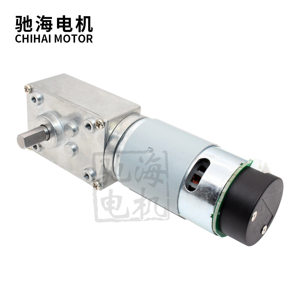 工厂直销GW4058涡轮涡杆555直流减速电机磁性霍尔编码器测速马达_虎窝淘