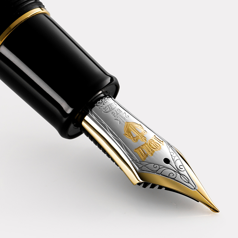 日本SAILOR写乐硬橡胶笔王长刀研钢笔超大型21K金尖双色10-1585_虎窝淘