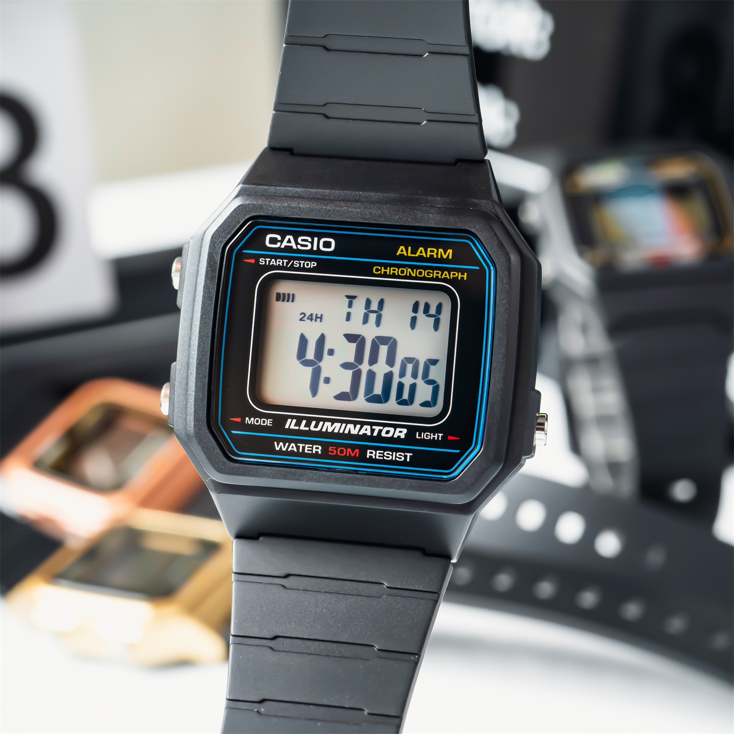 卡西欧casio手表男多功能户外LED方形防水情侣电子表女W-217 F-91_虎窝淘