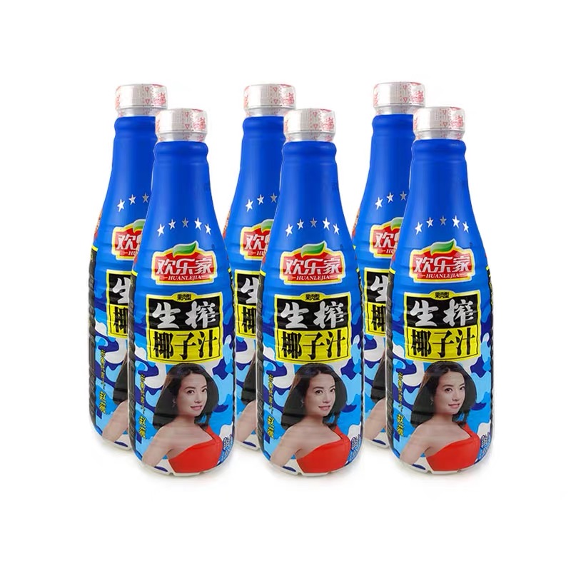 欢乐家椰汁生榨椰子汁果肉型植物蛋白饮料整箱1.25L*6瓶_虎窝淘