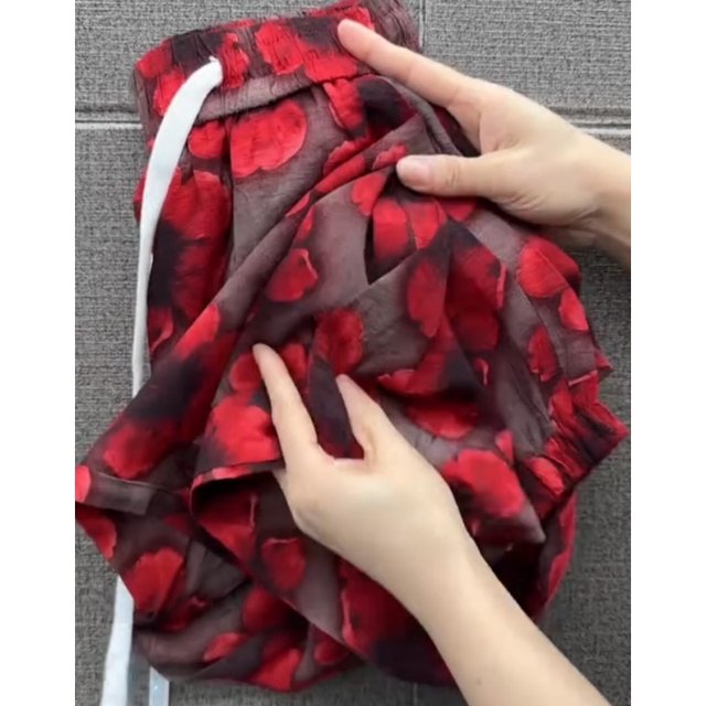 Ice silk tow pants for women's summer thin loose chiffon cool harem ...