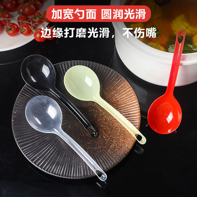 Disposable large plastic spoon, large plastic male spoon, long handle ...
